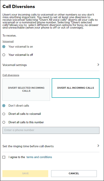 Manage call diversions on your Mobile Phone