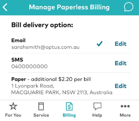 Switch paper bills on or off