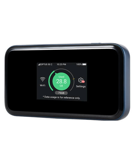 ZTE MU5001 5G Modem right angle view