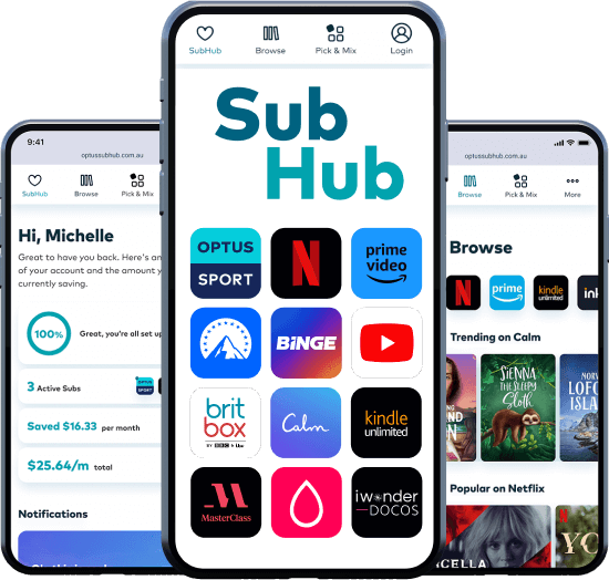 Streamline your streaming subscriptions - Optus SubHub